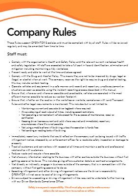 Company Rules PDF - Ia Ara Aotearoa Transporting New Zealand Inc